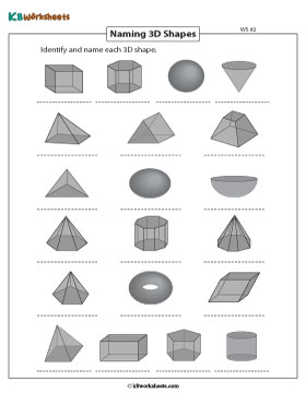 Identifying and Labeling 3D Shapes Worksheets